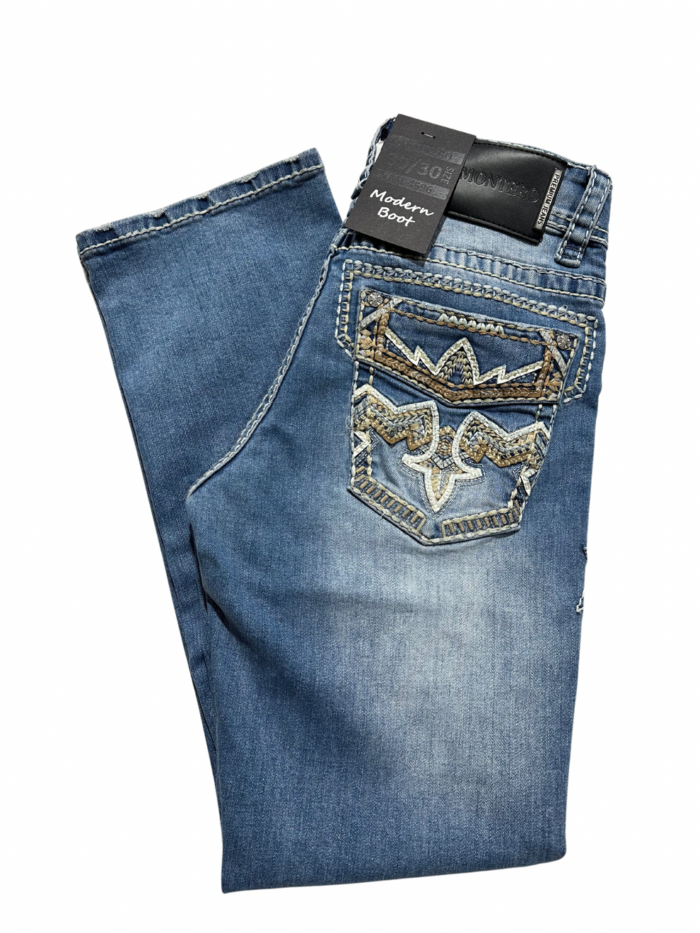Montero Denim Ace Stitched Pocket Light Blue Modern Boot Jean – Vallejo ...