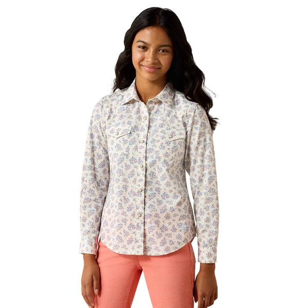 Ariat Girl's Star Dust Button Down Shirt - Floral Print – Vallejo ...